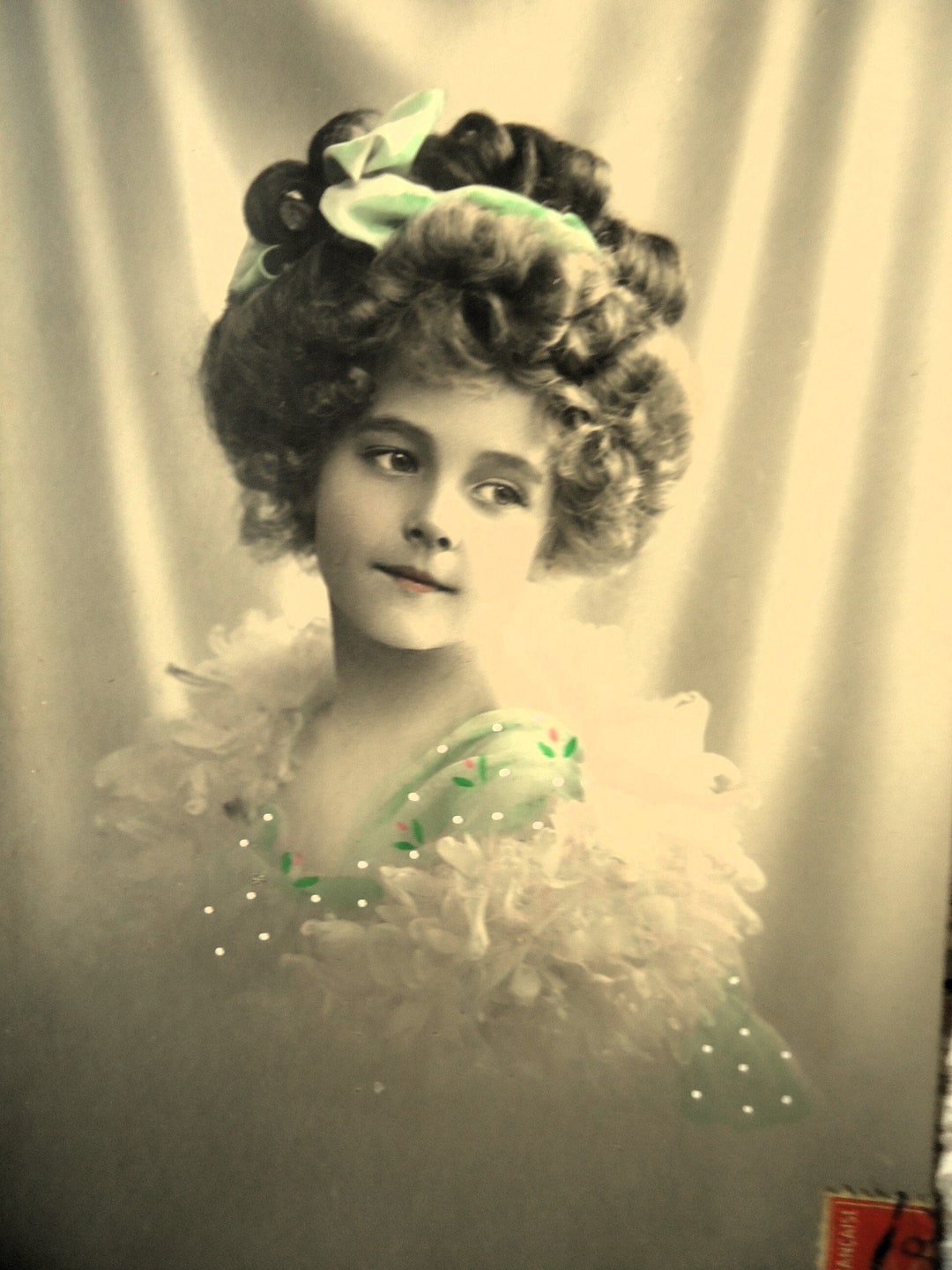 Antique Grete Reinwald Postcard Little Girl Child, Edwardian Famous Model, Boa Feathers ...