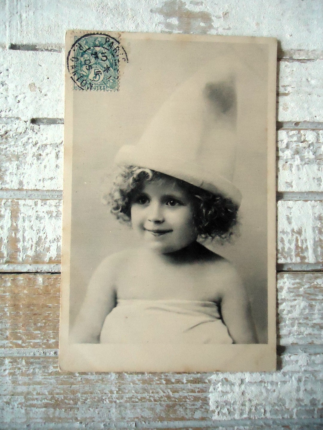 Antique Clown Postcard Little Girl Child Big Pointed Hat Clown, French ...