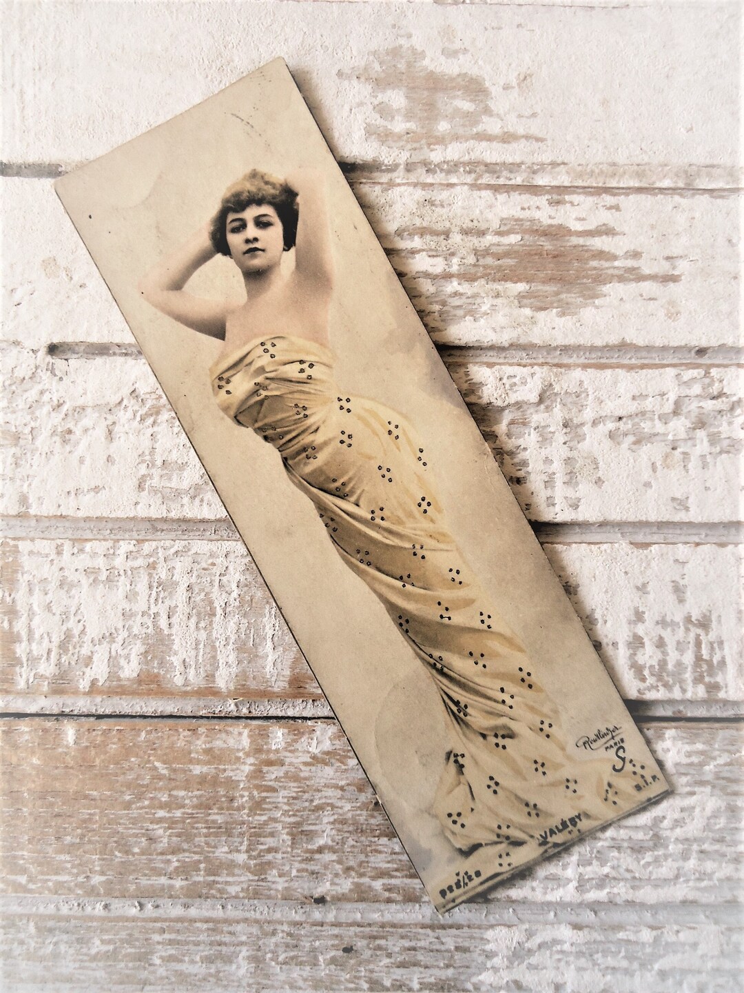 Antique Rare BOOKMARK Postcard Actress in Sensual Tight - Etsy