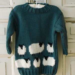 Knitting Pattern for Sheep Child's Sweater and Hat 2-10 Years, Sheep ...