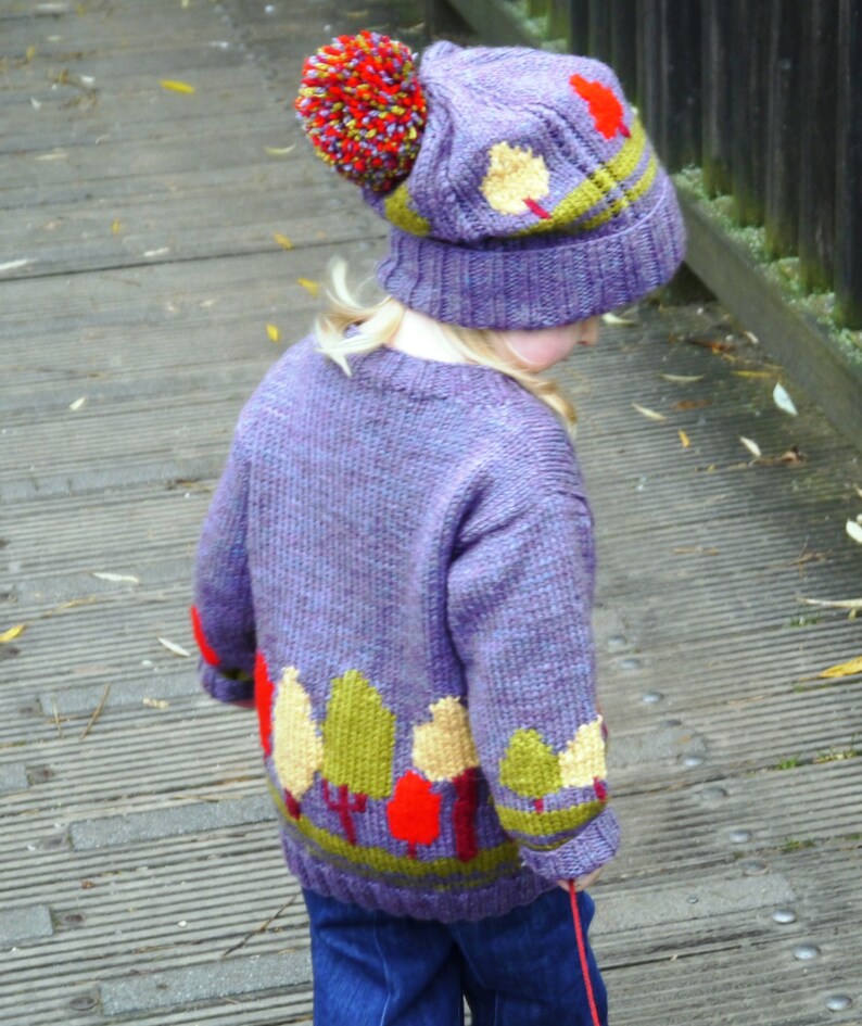 Knitting Pattern Child's Sweater and Hat-trees Tree - Etsy UK