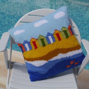 Knitting Pattern for Beach Huts Cushion, Pillow Knitting Pattern With ...