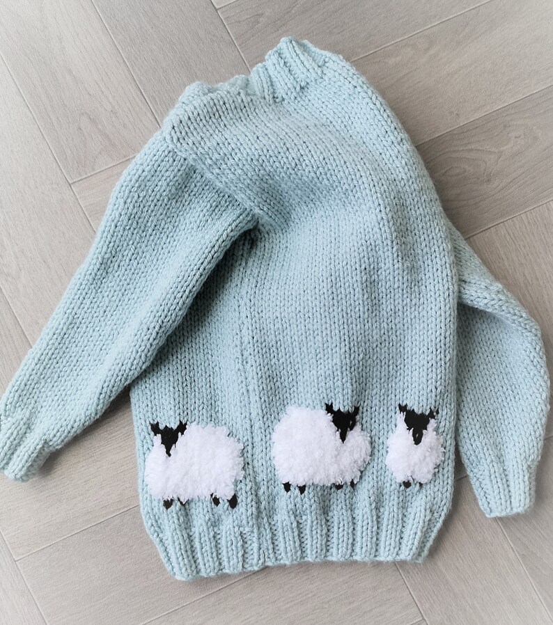 Knitting Pattern for Sheep Chunky Child's Sweater - Etsy