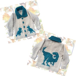 Knitting Pattern for Ages 1 -11 Years. T-rex Dinosaur Chunky Child's ...