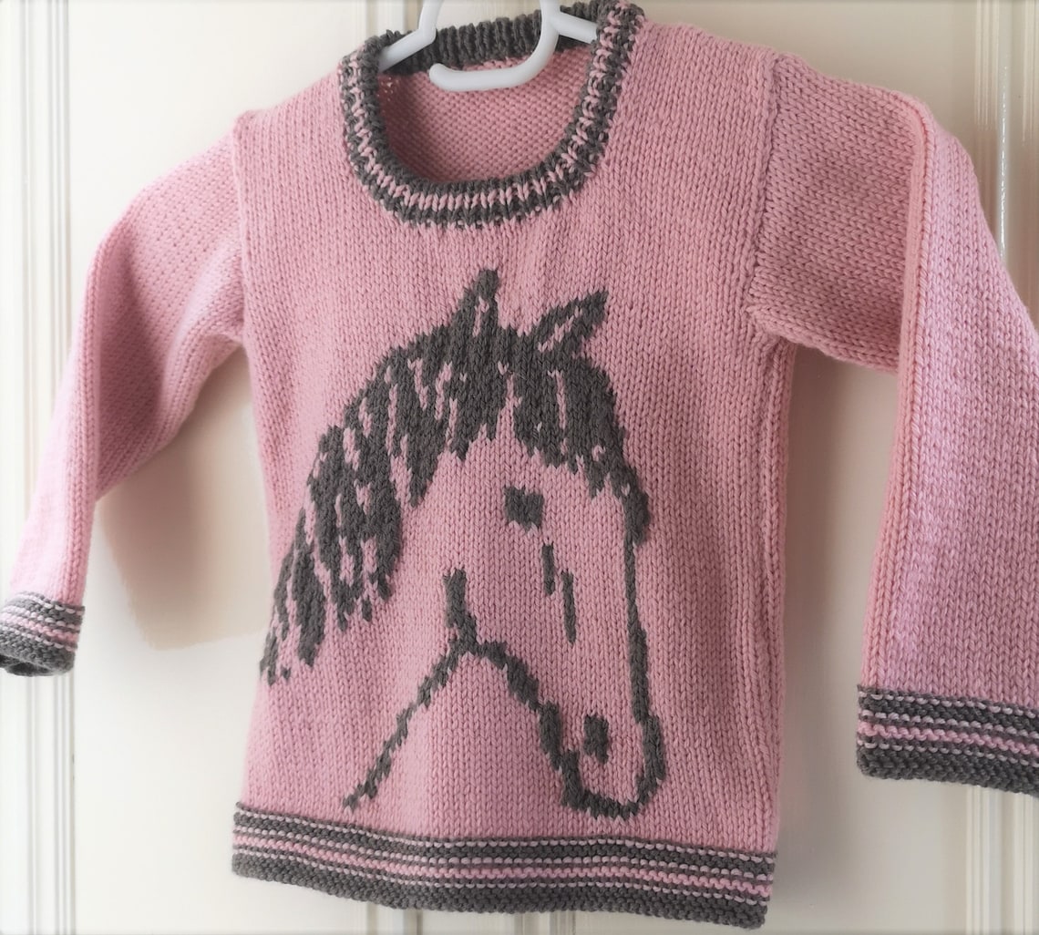 Knitting Pattern for Sweater With a Horse Pony Jumper - Etsy