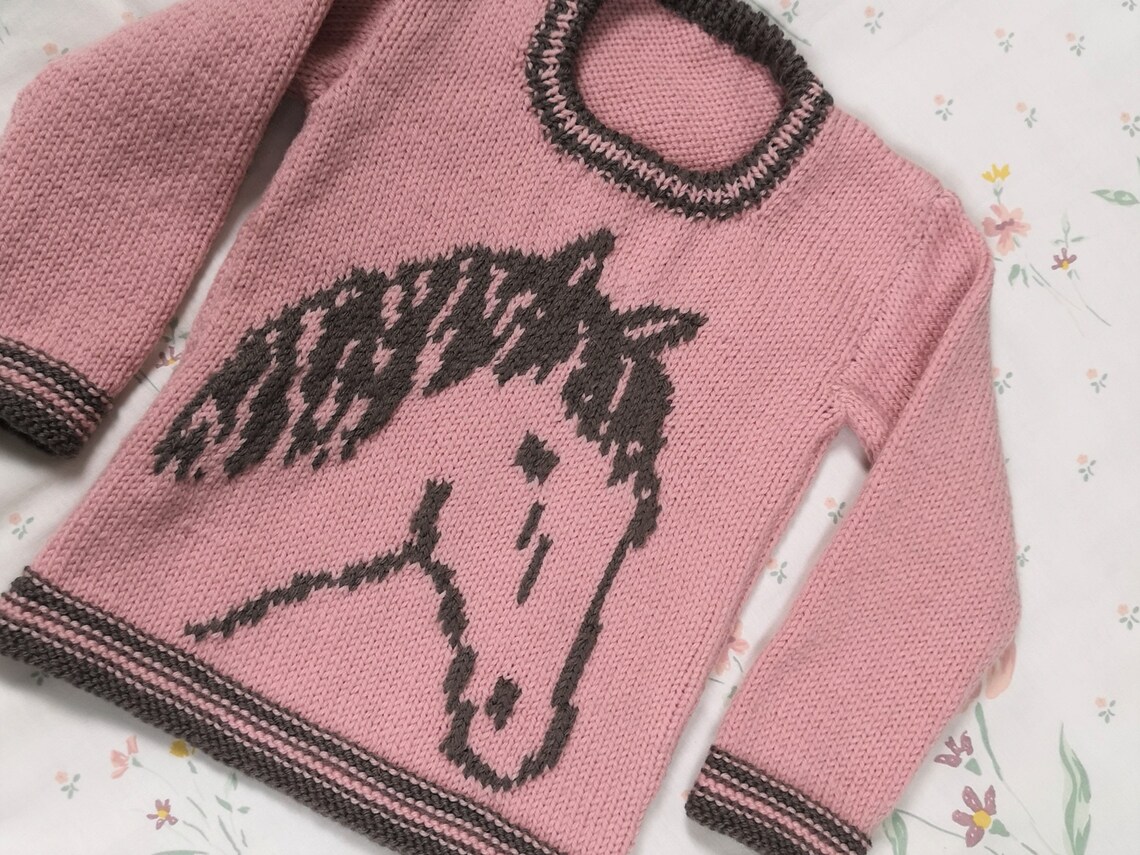 Knitting Pattern for Sweater With a Horse Pony Jumper | Etsy UK