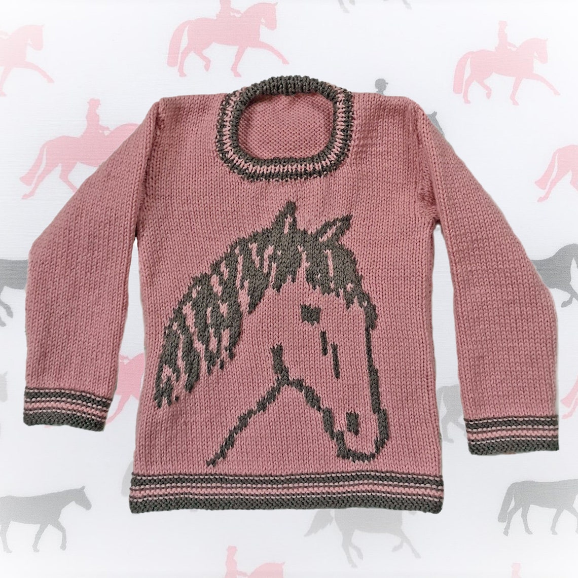 Knitting Pattern for Sweater With a Horse 2-7 Years Pony - Etsy