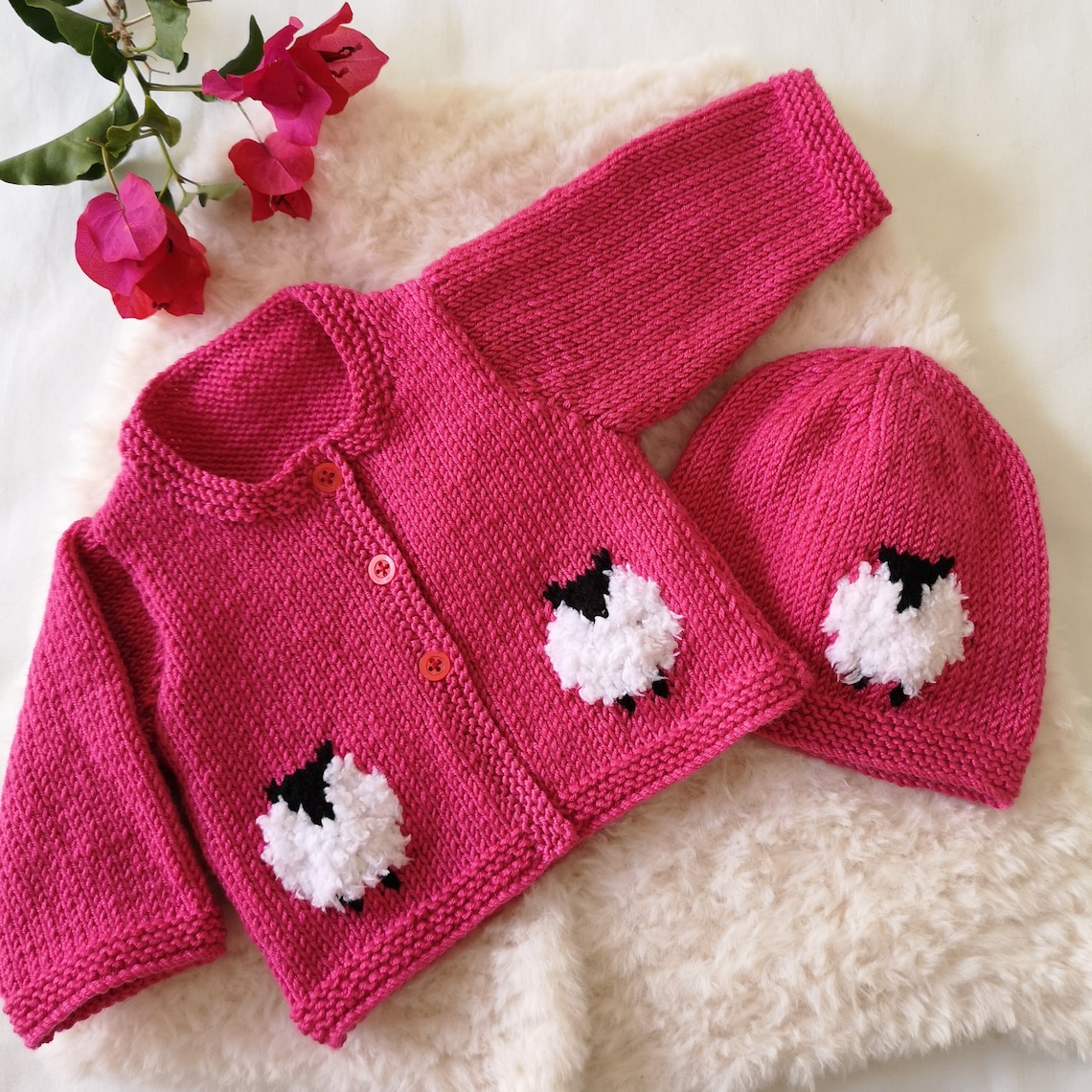 Knitting Pattern for Baby Sheep Cardigan and Hat Sheep Jacket - Etsy Canada