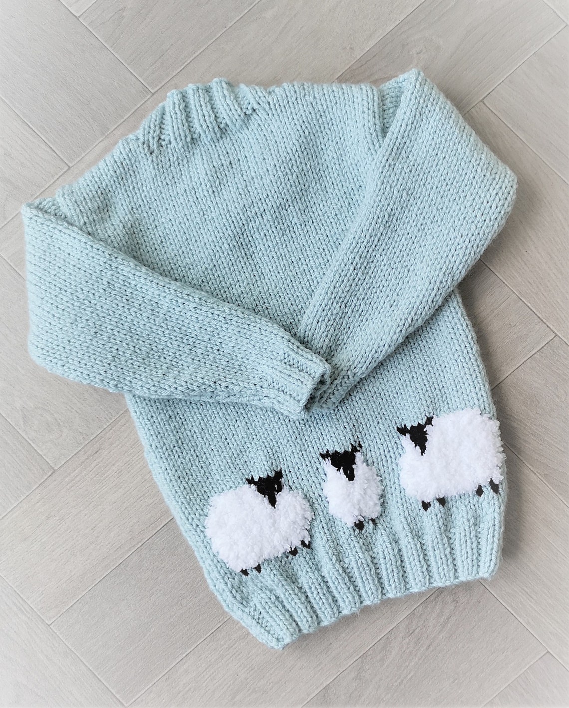 Sheep Sweater Knitting Pattern: Chunky Yarn, Quick Knit -ages 4-11 ...