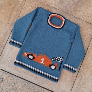 Racing Car Sweater Knitting Pattern: DK Yarn, 2-7 Years, (digital ...