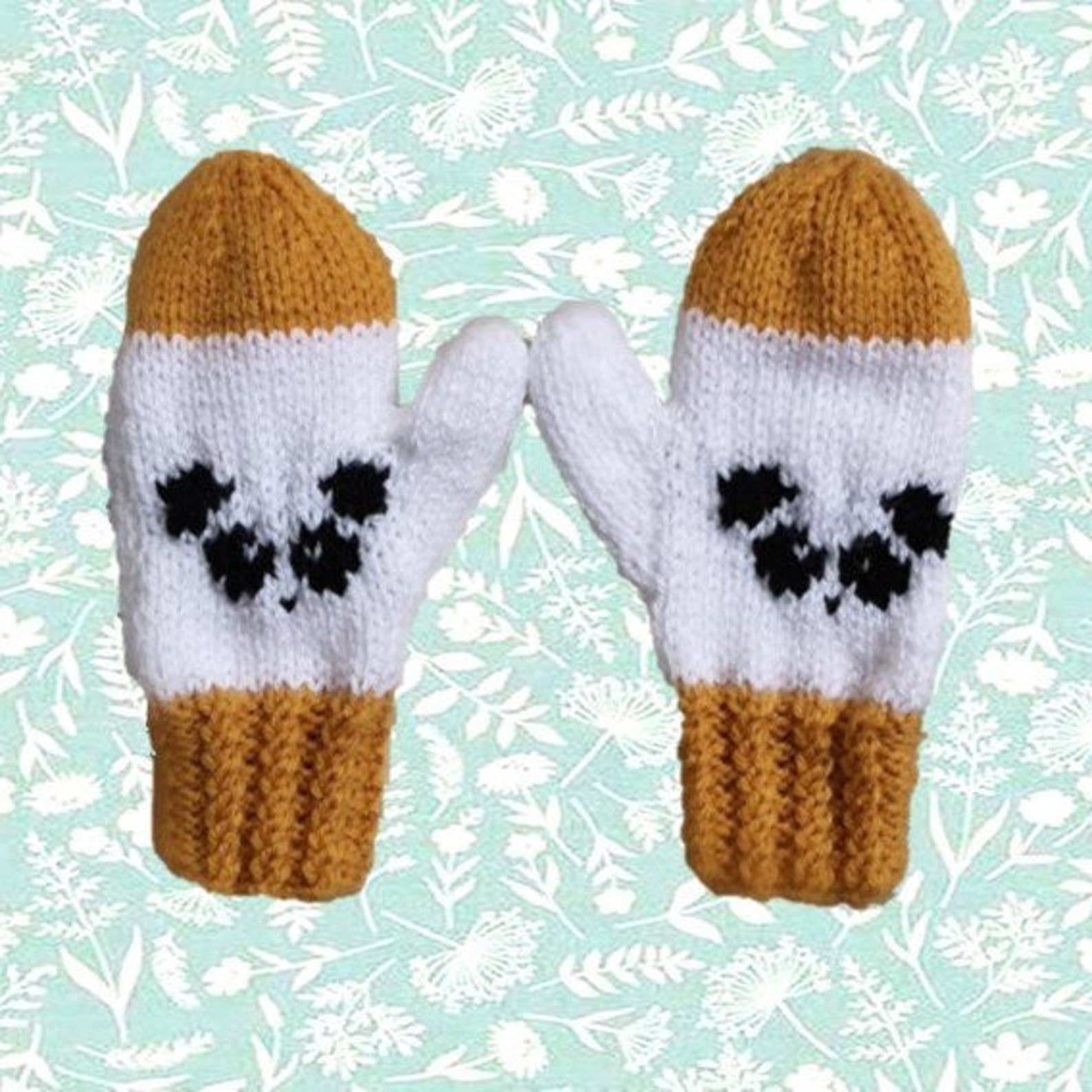 Animal Mittens Knitting Pattern: Panda, Sheep, Fox Charts for Ages 4-13 ...