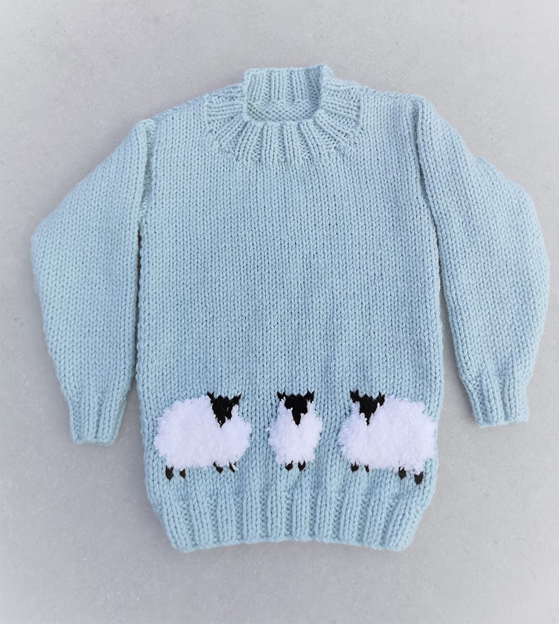 Knitting Pattern for Sheep Chunky Child's Sweater - Etsy