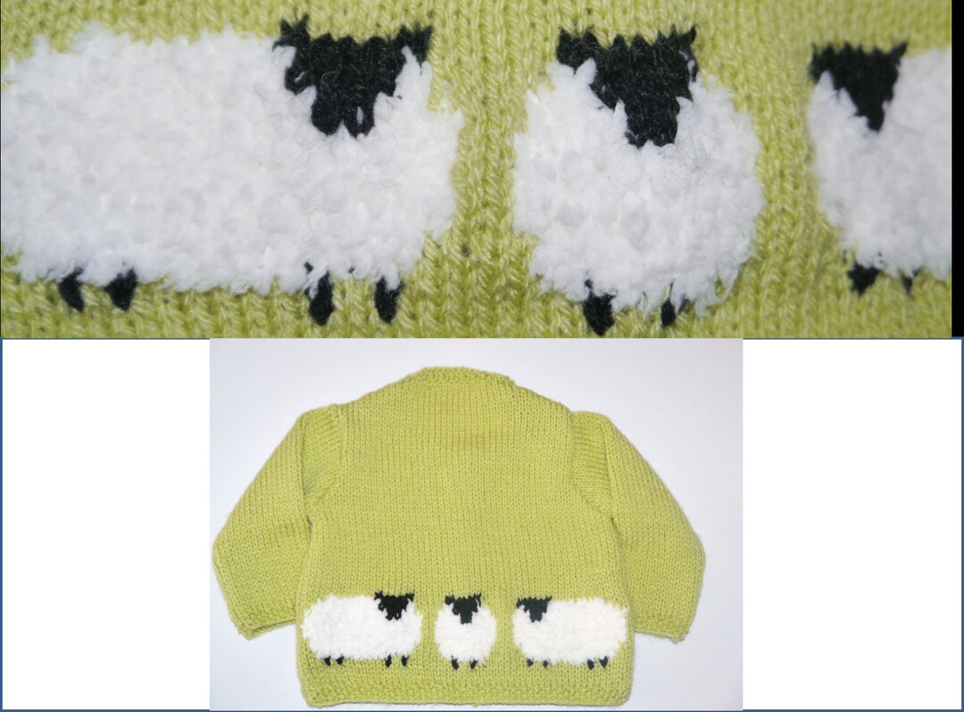 Knitting Pattern for Baby Sheep Jacket and Hat 0-18 Months, Baby ...