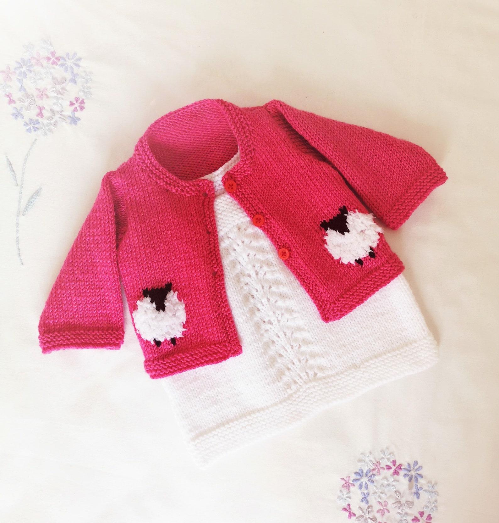 Knitting Pattern for Baby Sheep Cardigan and Dress Sheep | Etsy UK