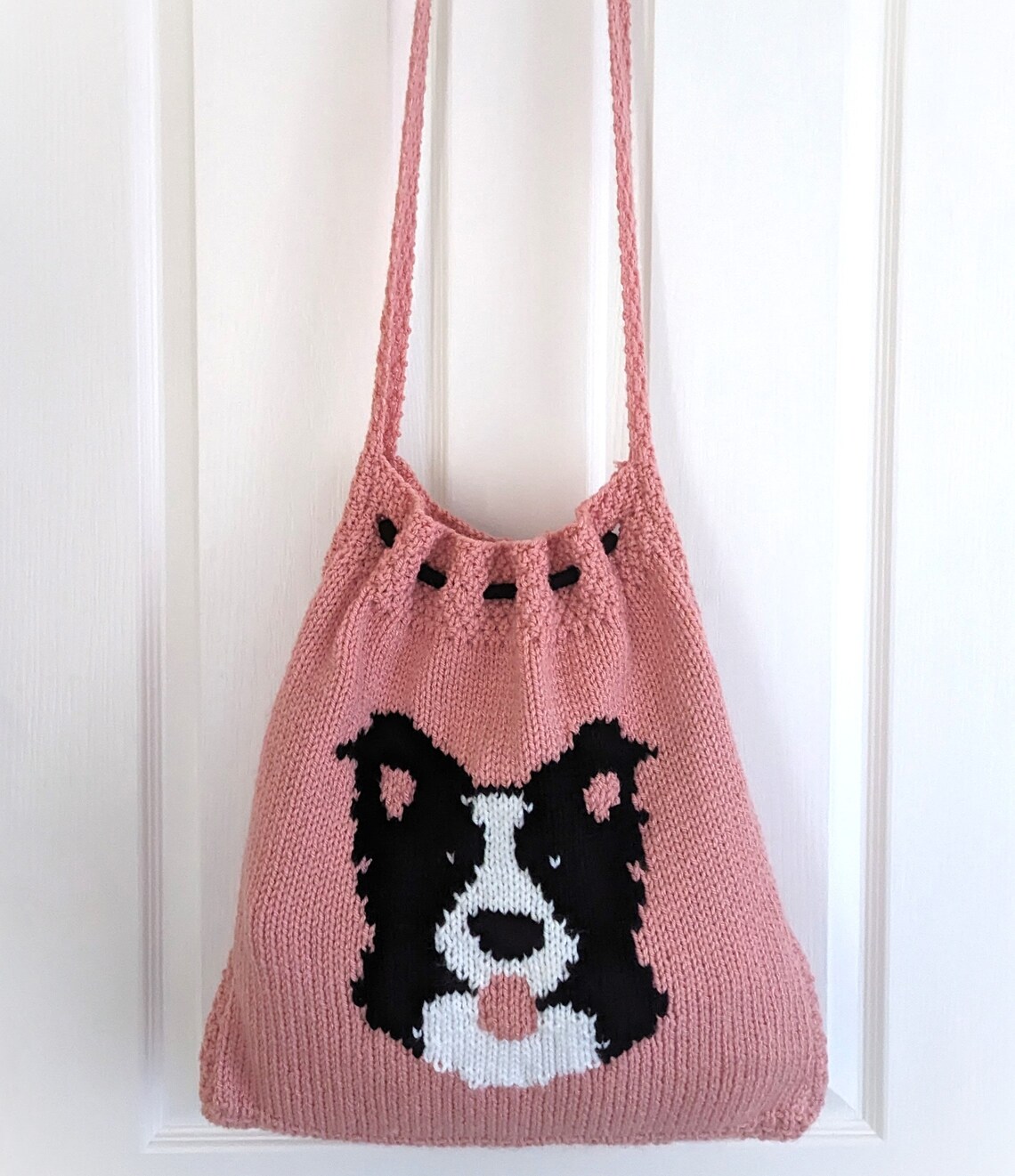 Border Collie Dog Bag Knitting Pattern: Knit Tote Handbag (PDF Download ...