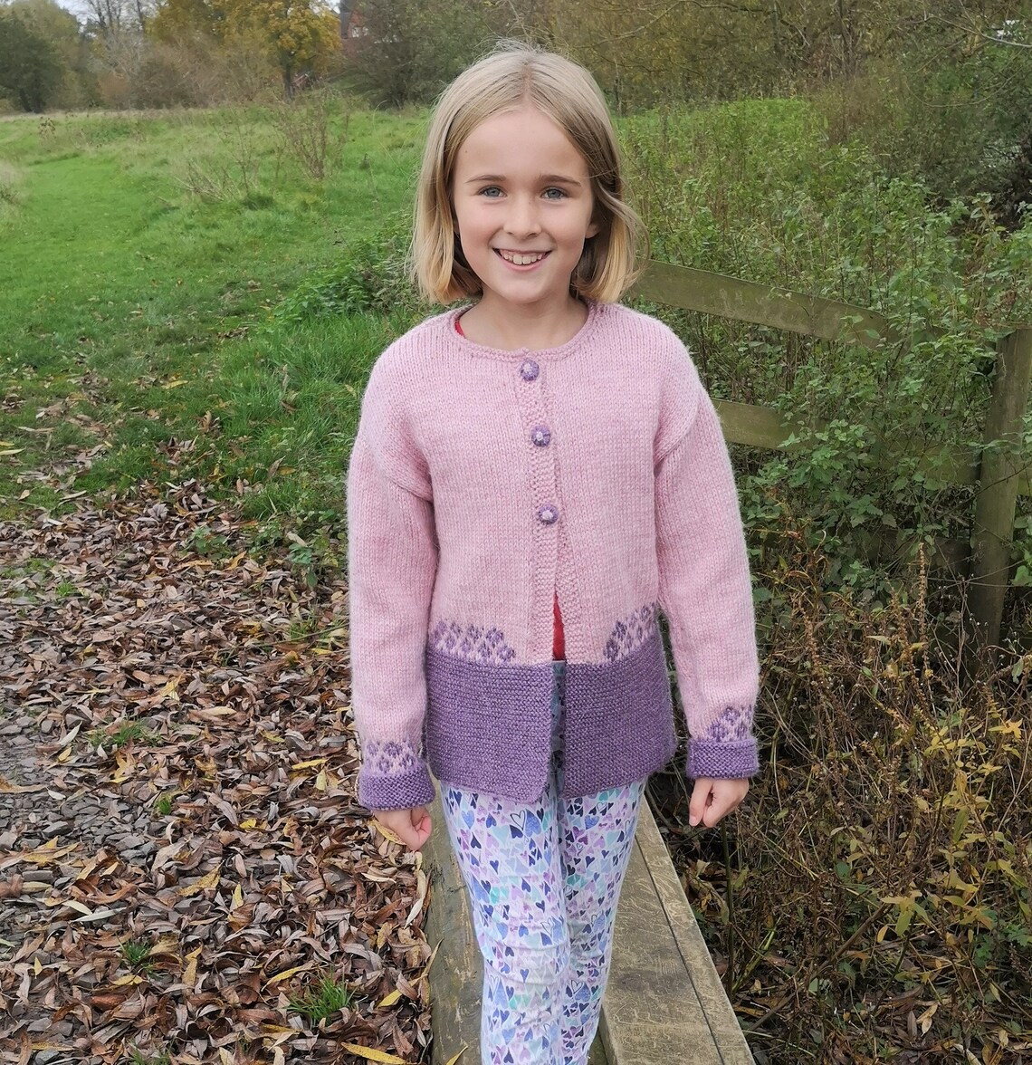 Knitting Pattern for Girl's Flower Jacket Children's - Etsy UK