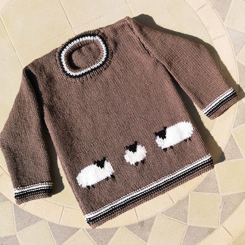 Knitting Pattern for Sweater With Sheep 2-7 Years Sheep - Etsy