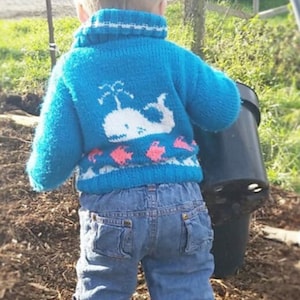 Knitting Pattern for Sweater With Whale, Fish and Waves Knitting ...