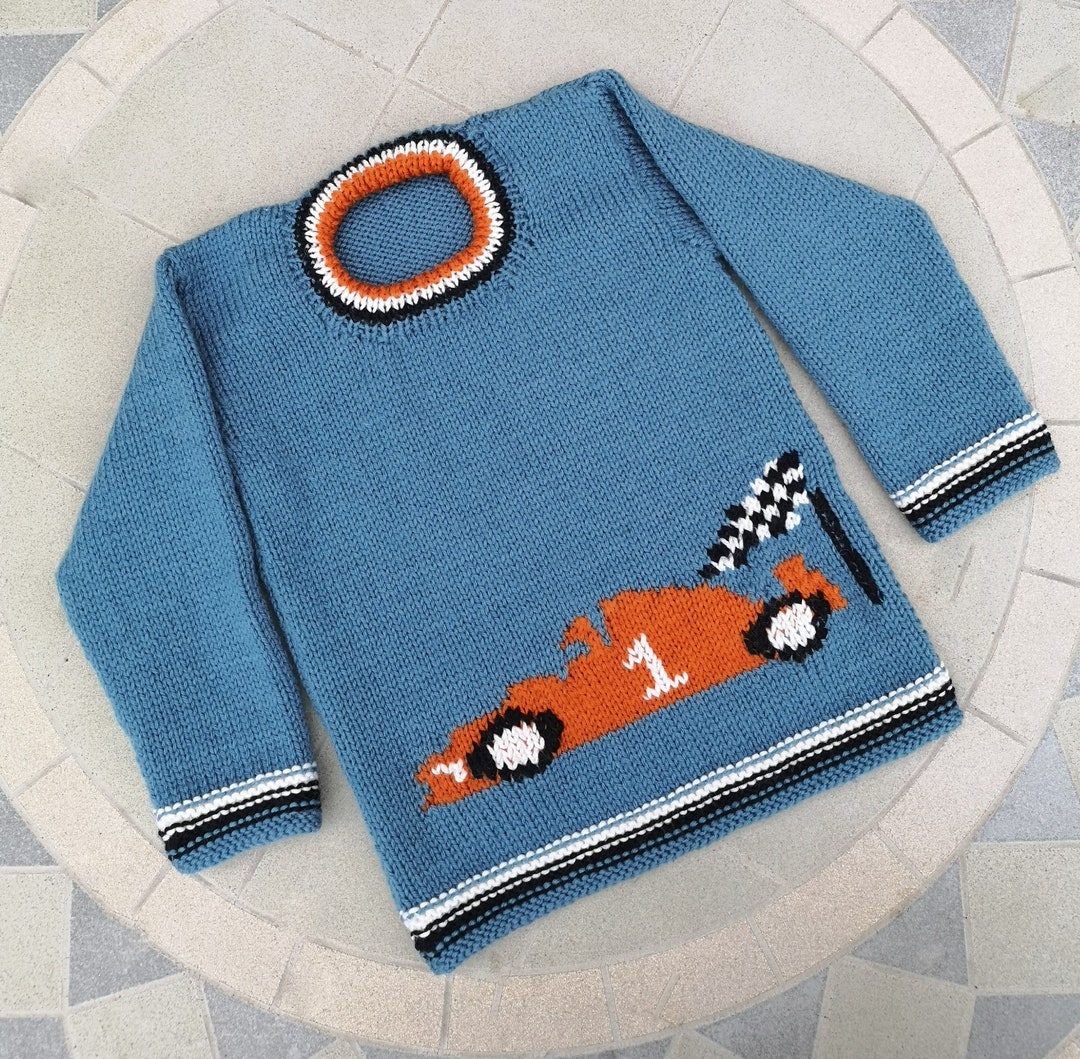 Racing Car Sweater Knitting Pattern: DK Yarn, 2-7 Years, (digital ...