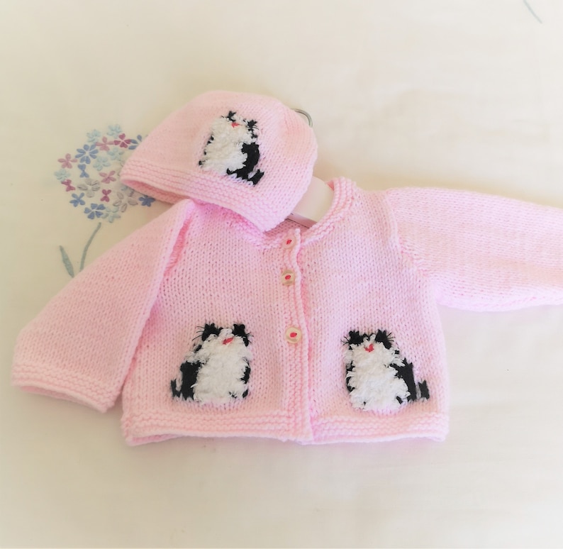Knitting Pattern for Baby Cat Cardigan and Hat 0-18 Months - Etsy UK