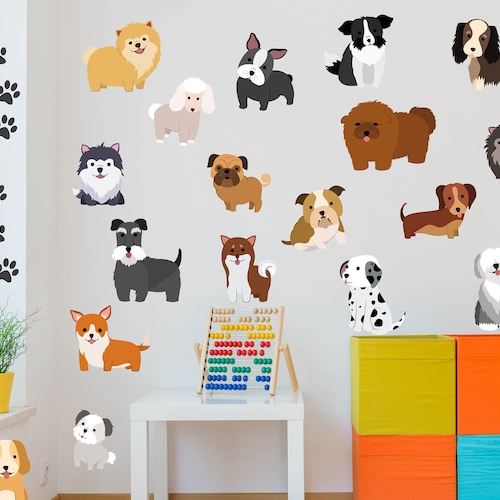 Doggy Dog Puppy Animal Wall Decal Nursery Wall Decals Kids - Etsy