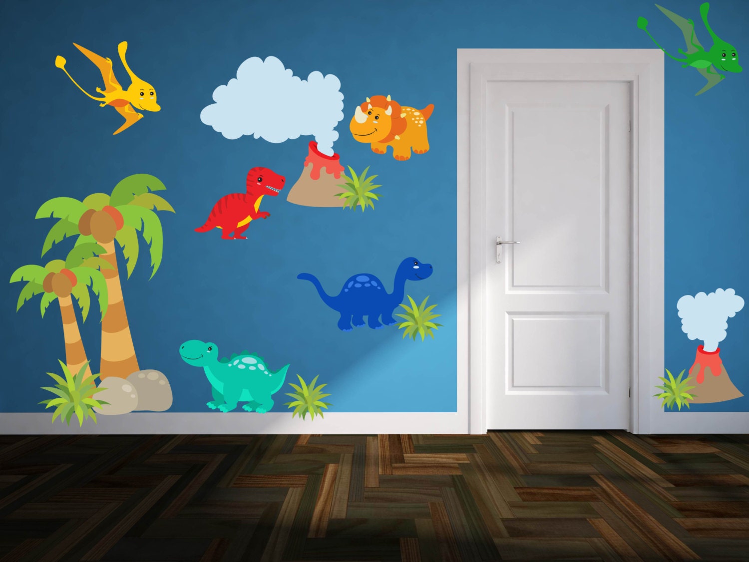 Dinosaur Dino Wall Decals Large Trex Jurassic Wall Decals Kids - Etsy