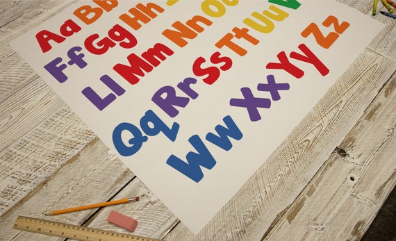 Alphabet ABC Wall Decals Wall Decals Kids Wall Stickers Peel | Etsy