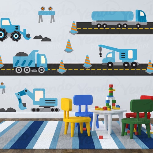 Construction Transportation Dump Truck Digger Car Wall Decals - Etsy