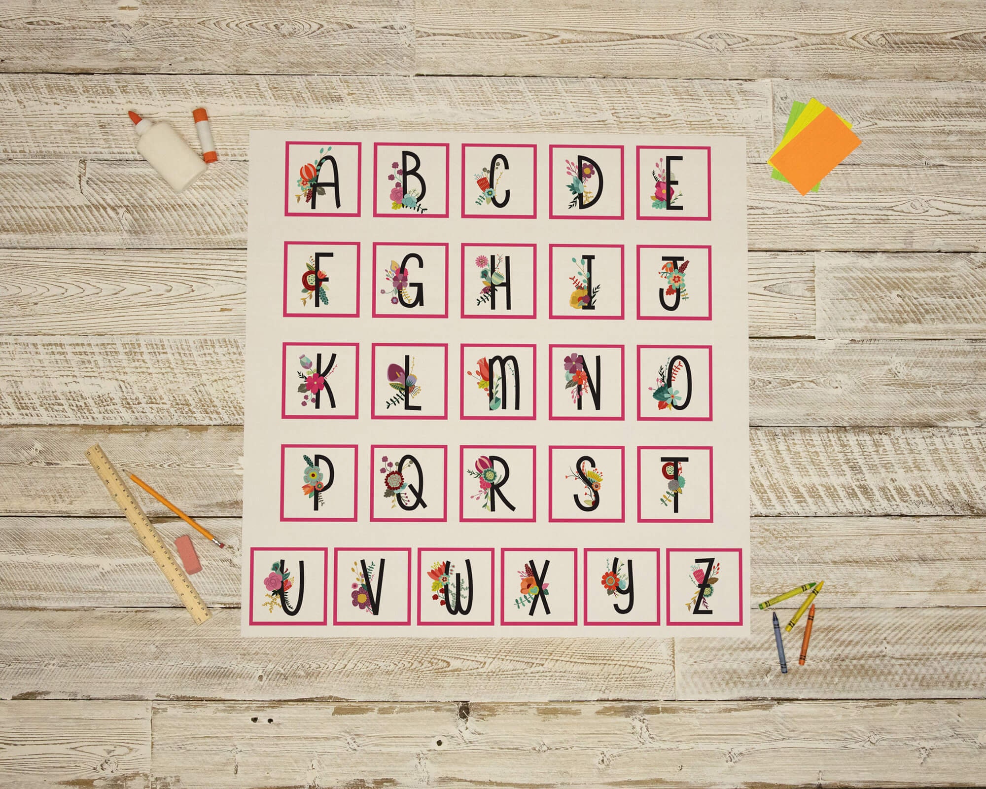 ABC Alphabet Letter Educational Wall Decals Kids Wall Stickers | Etsy