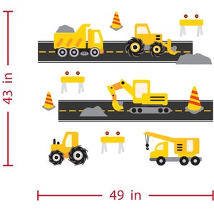 Construction Transportation Dump Truck Digger Car Wall Decals Kids ...