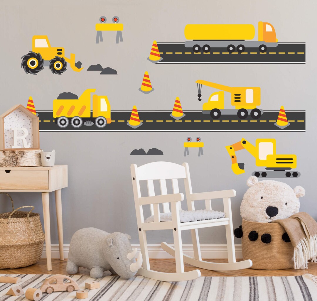 Construction Transportation Truck Train Car Wall Decals Kids Stickers ...