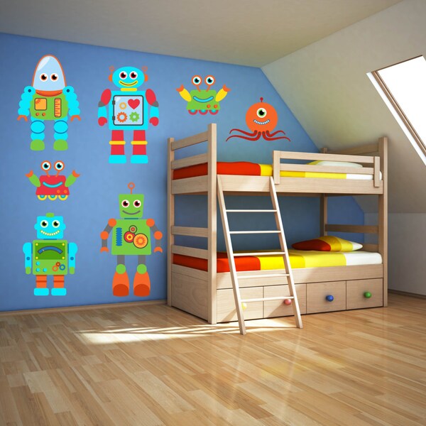 Robot Wall Decal - Etsy