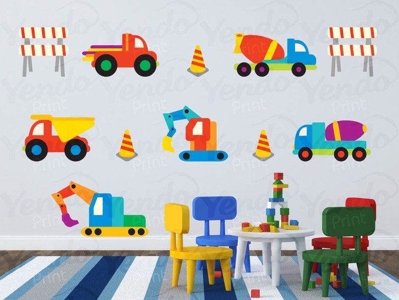 Construction Transportation Personalized Car Train Wall Decals - Etsy