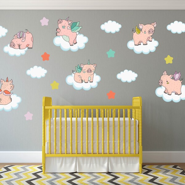 Pig Wall Decals - Etsy
