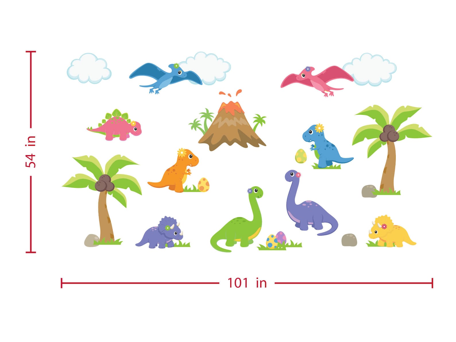 Dinosaur Animal T Rex Wall Decals Kids Stickers Peel Stick - Etsy