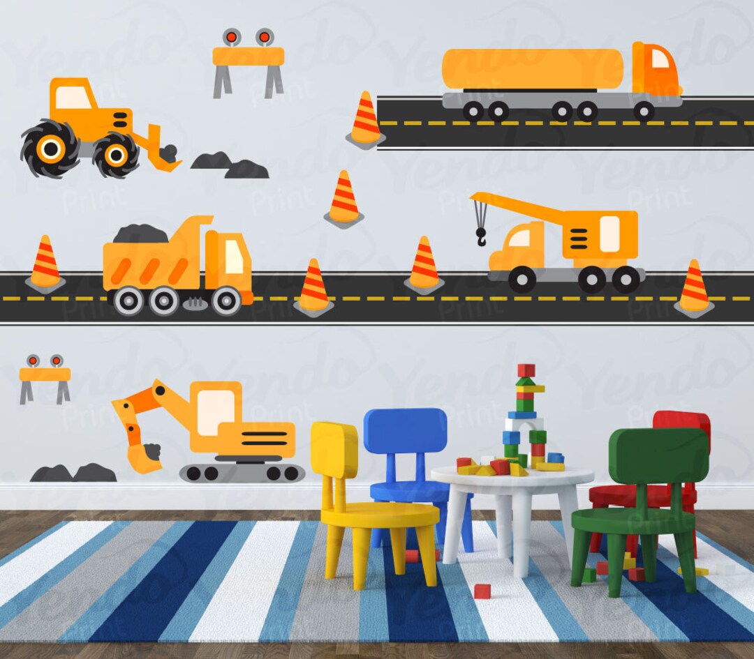 Construction Transportation Dump Truck Car Wall Decals Kids Stickers ...