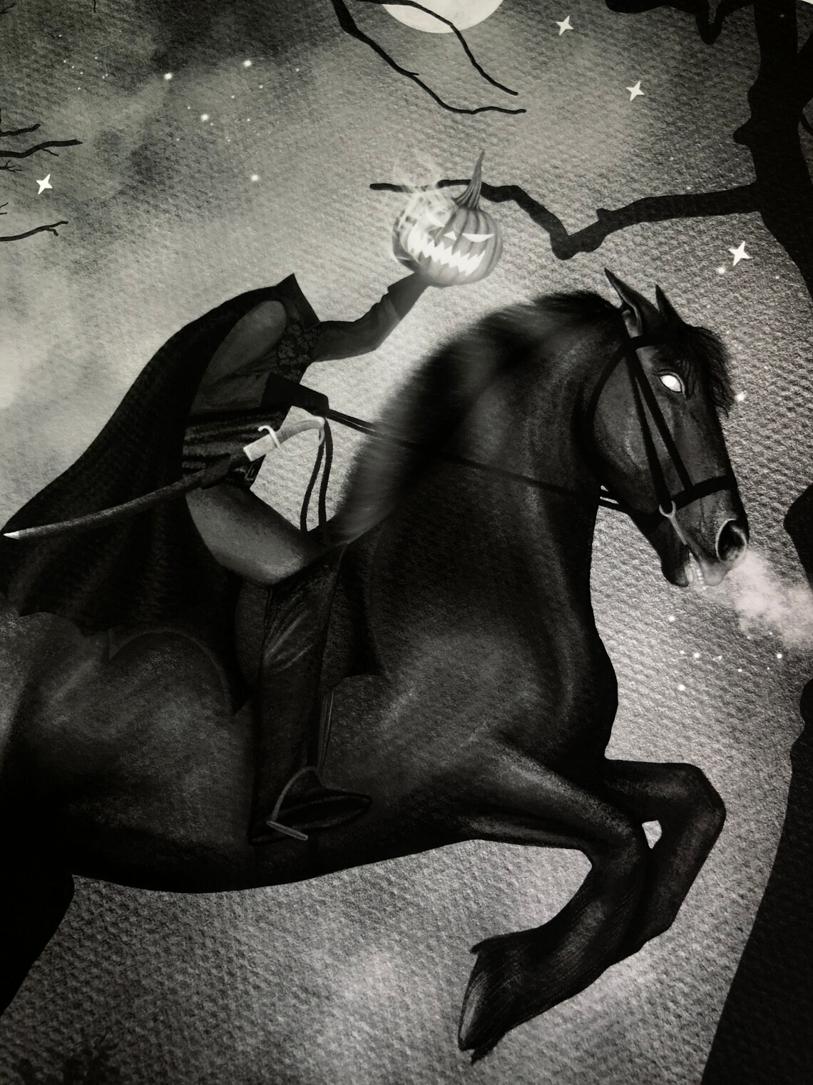 The Headless Horseman Sleepy Hollow Inspired Art | Etsy