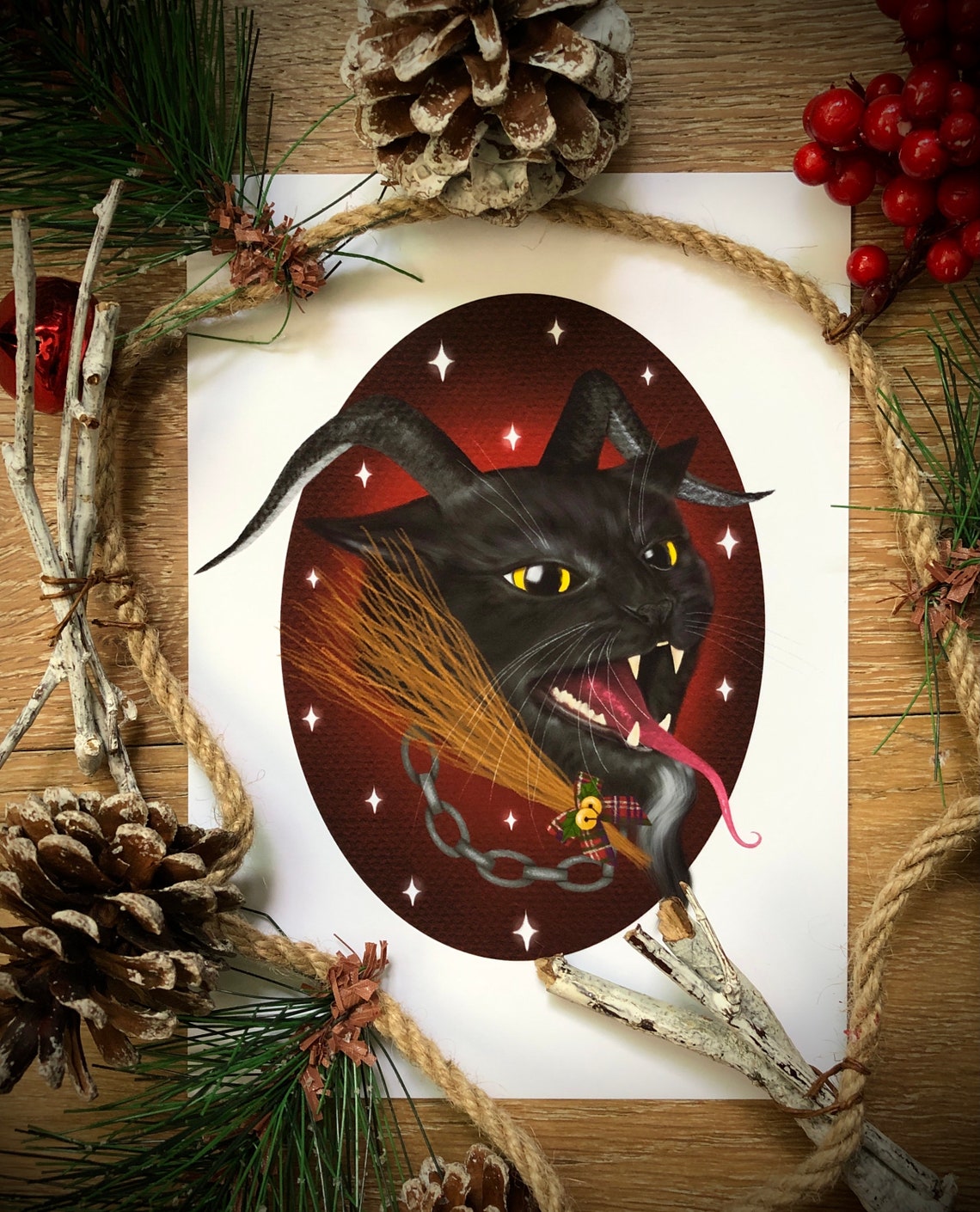 Krampus Cat Christmas Yule Cat. - Etsy