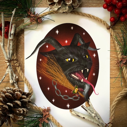 Krampus Cat Christmas Yule Cat. | Etsy