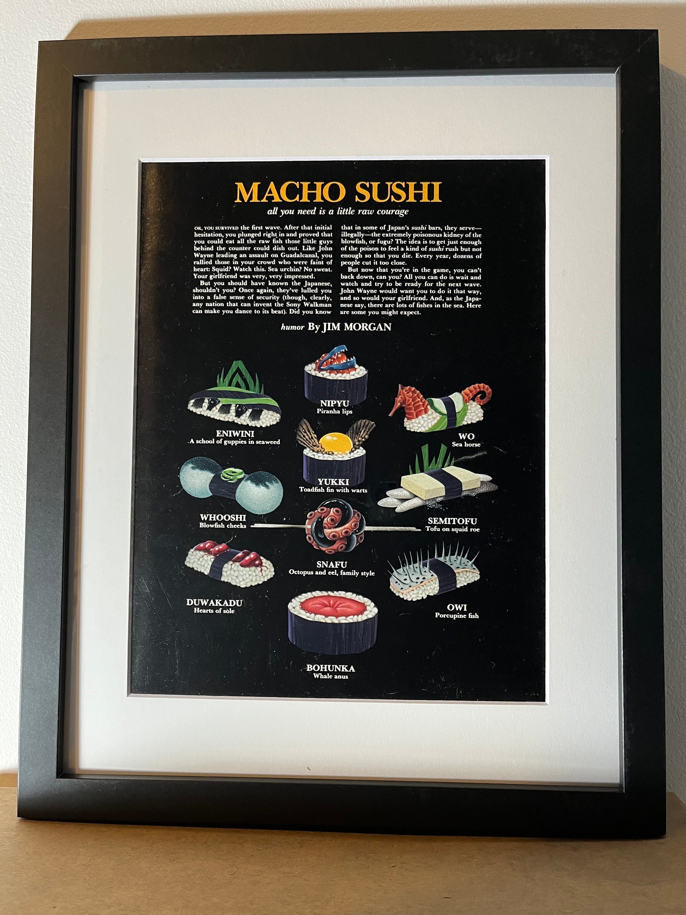 Playboy Art Macho Sushi Original 1980s Vintage Print Ad Magazine Advertisement 1984 Kitchen ...