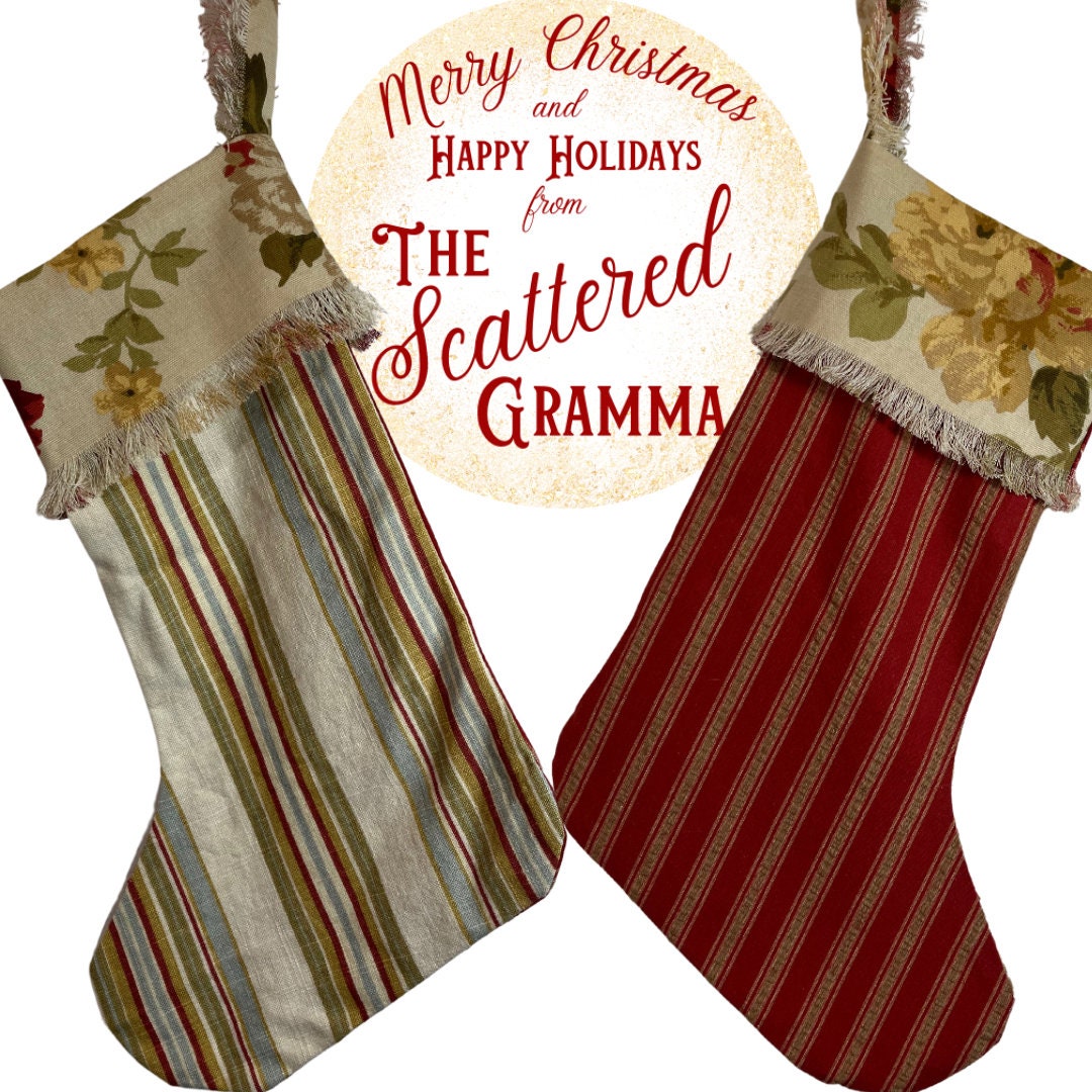 One of a Kind 2 Sided Hang Left or Right Red Stripes and - Etsy