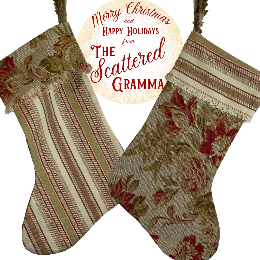 One of a Kind 2 Sided Hang Left or Right Burgundy Tan Stripes - Etsy