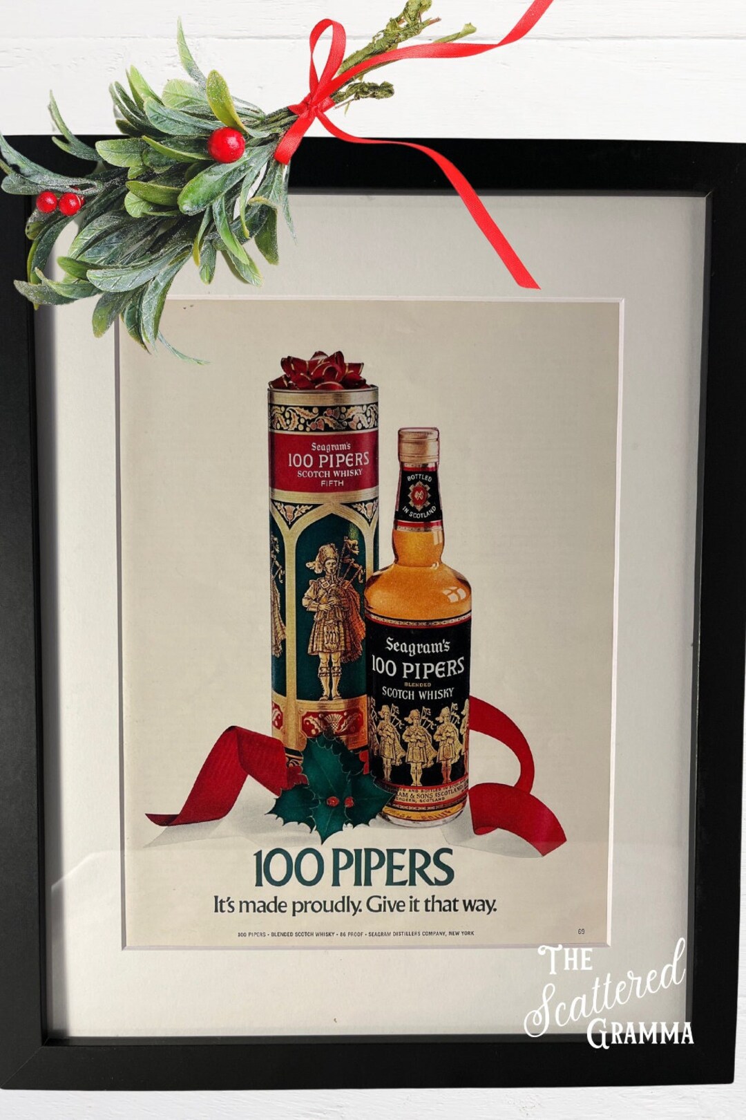Seagrams 100 Pipers Blended Scotch Whisky 1970s Original Vintage Print ...