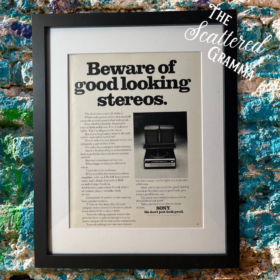 Old Sony Record Player Advertisement Original 1970s Vintage Print Ad ...
