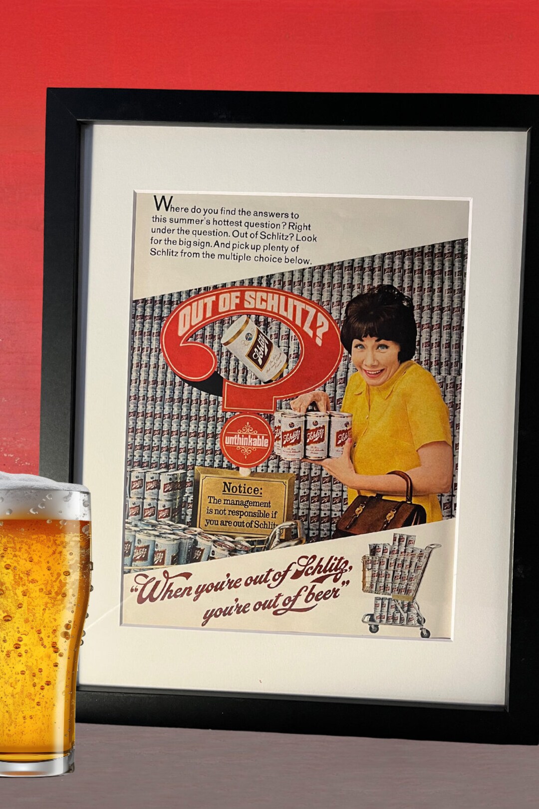 Out of Schlitz Beer Original 1960s Vintage Print Ad Playboy Magazine ...