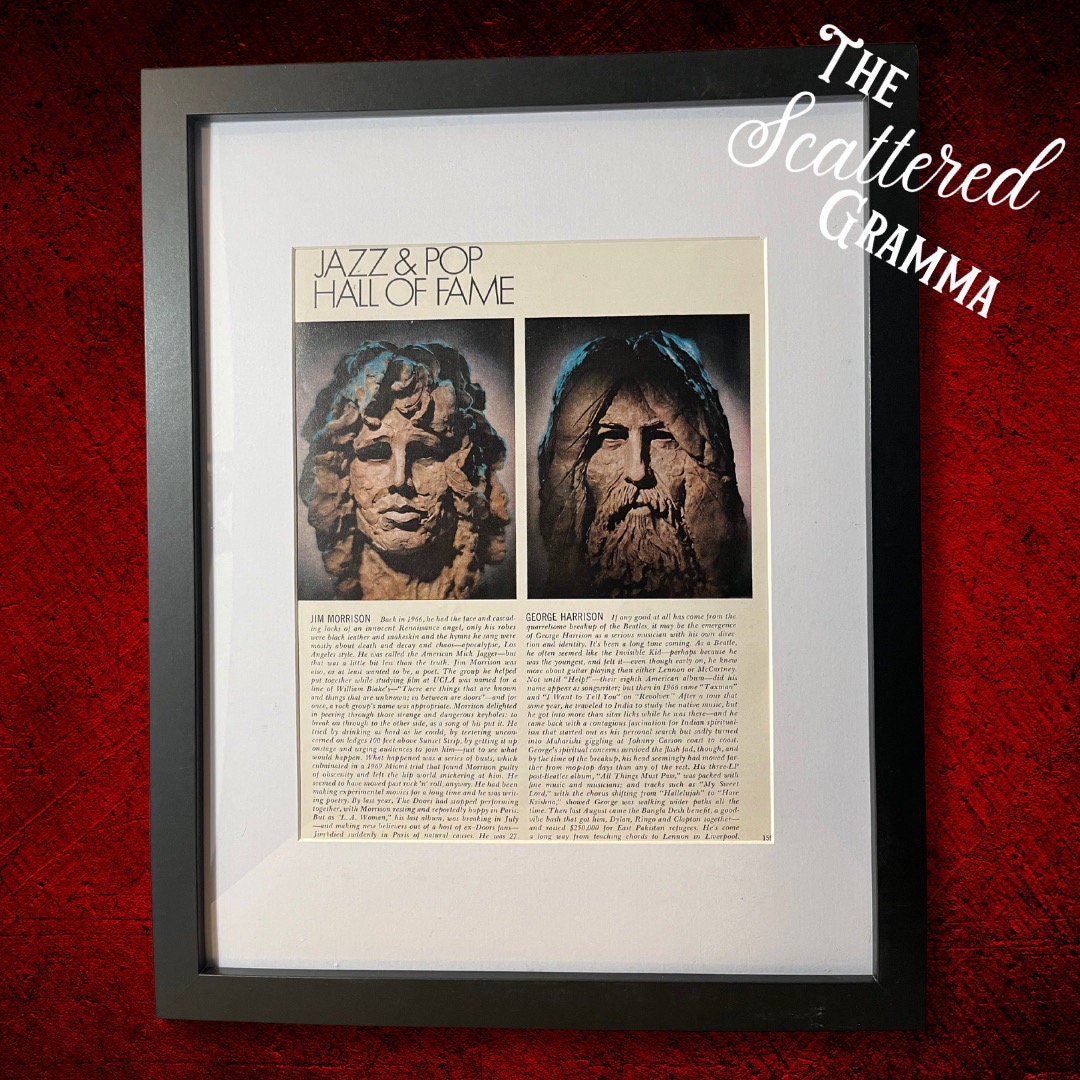 Old Jim Morrison the Doors and George Harrison Wall Art Original 1970s ...