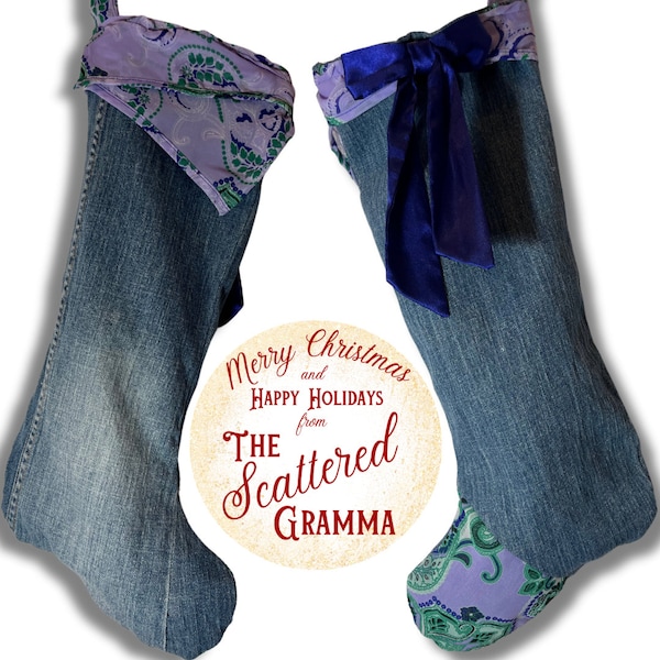 Blue Jean Stocking - Etsy