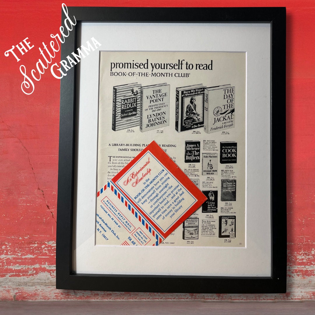 Old Book Club Ad and Sing up Form Original 1970s Vintage Print Ad ...
