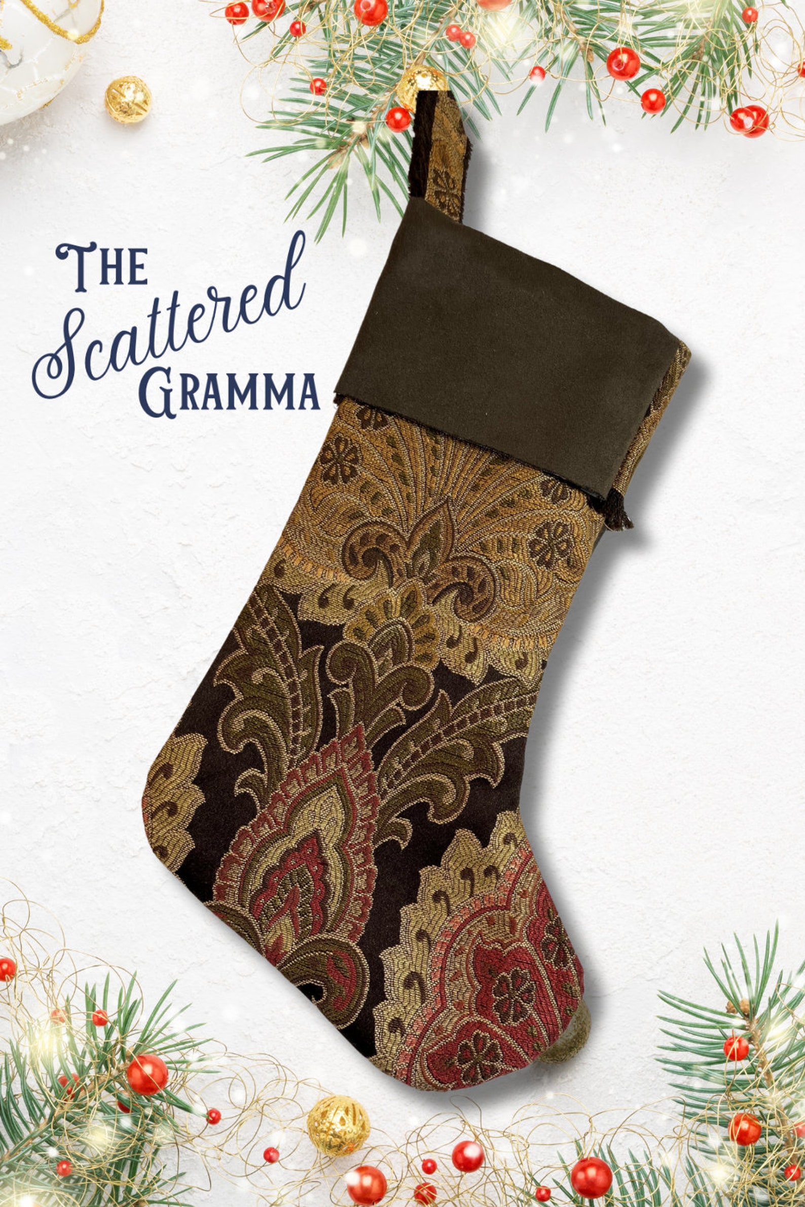 One of a Kind 2 Sided Hang Left or Right Brown and Paisley - Etsy