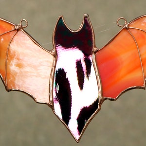 Stained Glass Bat Suncatcher. Halloween Home Decor. Scary Bat. Red ...